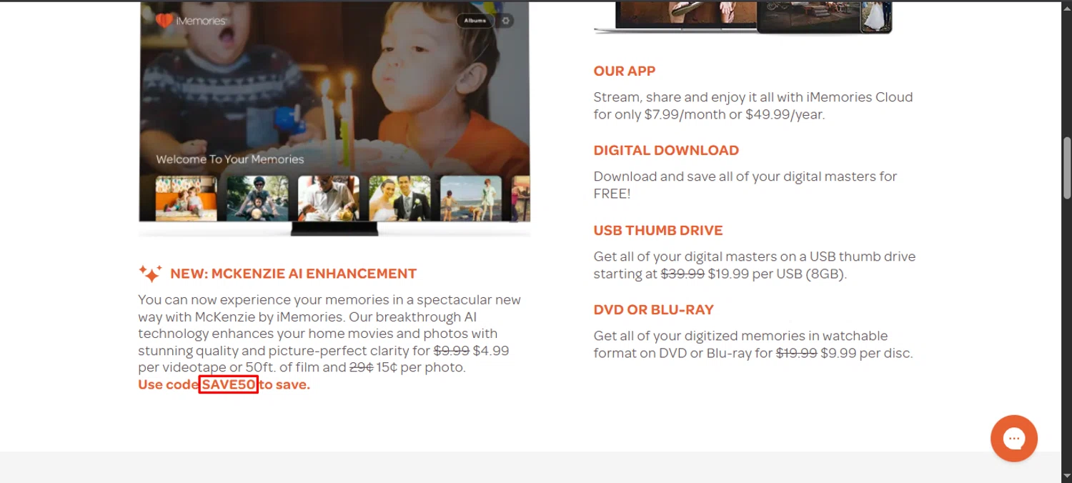 iMemories Promo Codes - 50% Off (1 Verified) Mar 2026