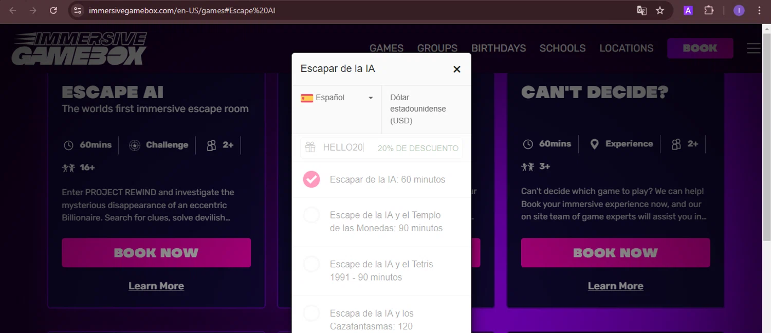 Immersive Gamebox Discount Codes - 30% Off | October 2024
