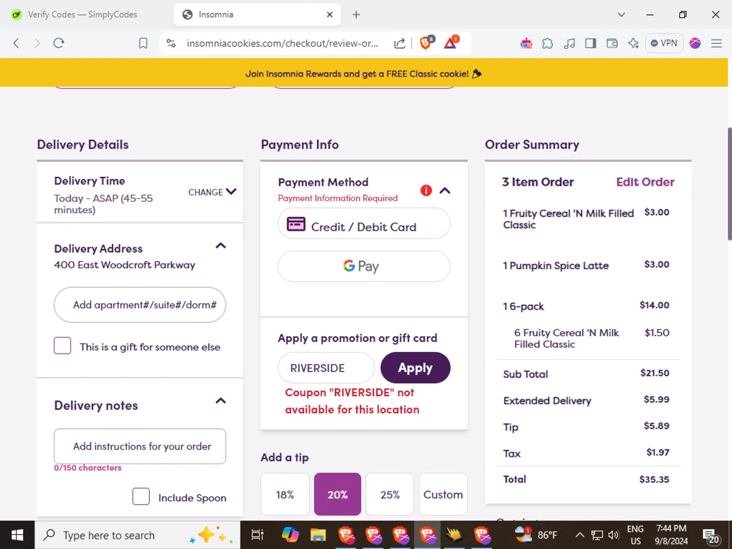 Insomnia Cookies Promo Codes - 20% Off | September 2024