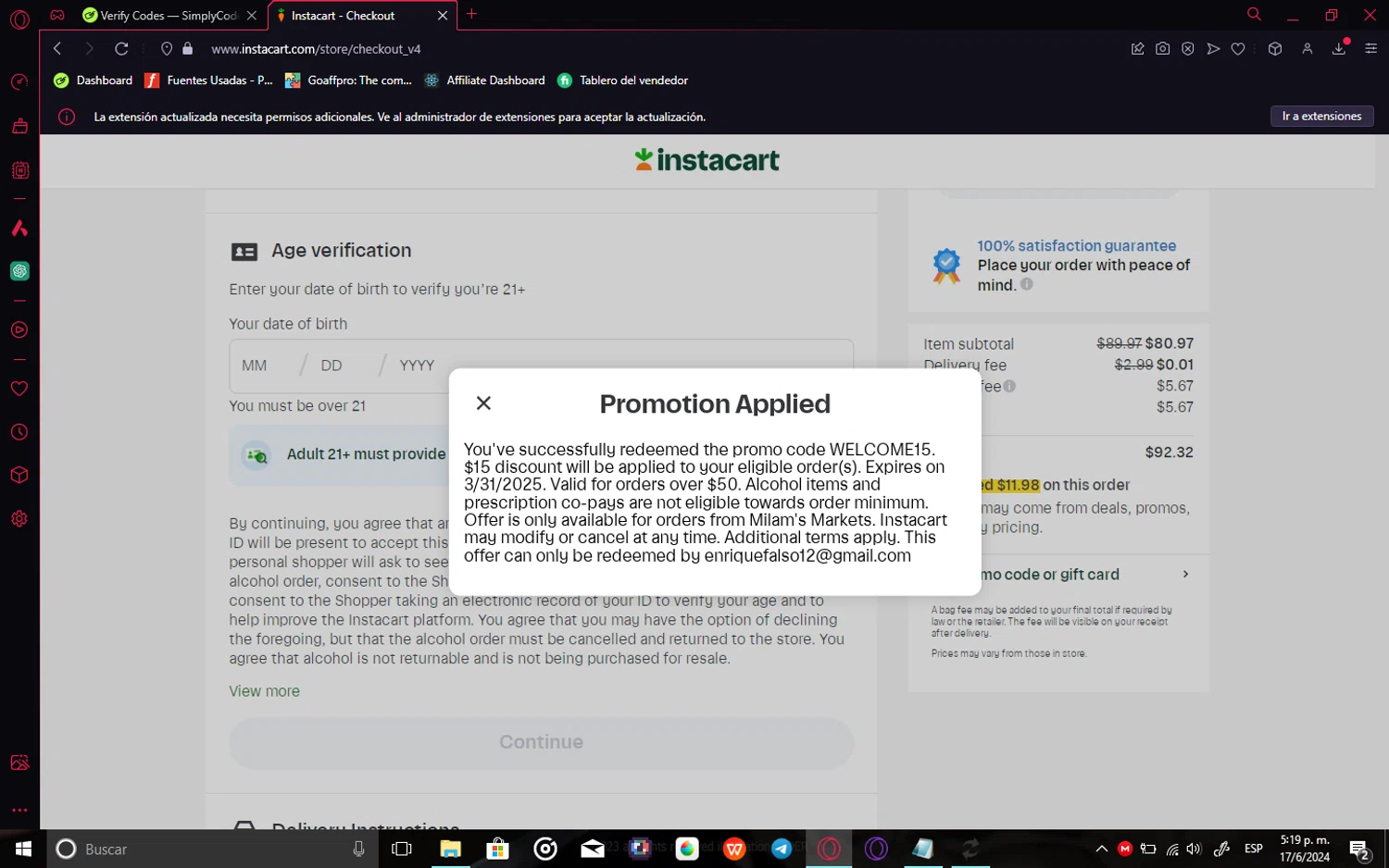 Instacart Promo Codes – $40 Off | June 2024