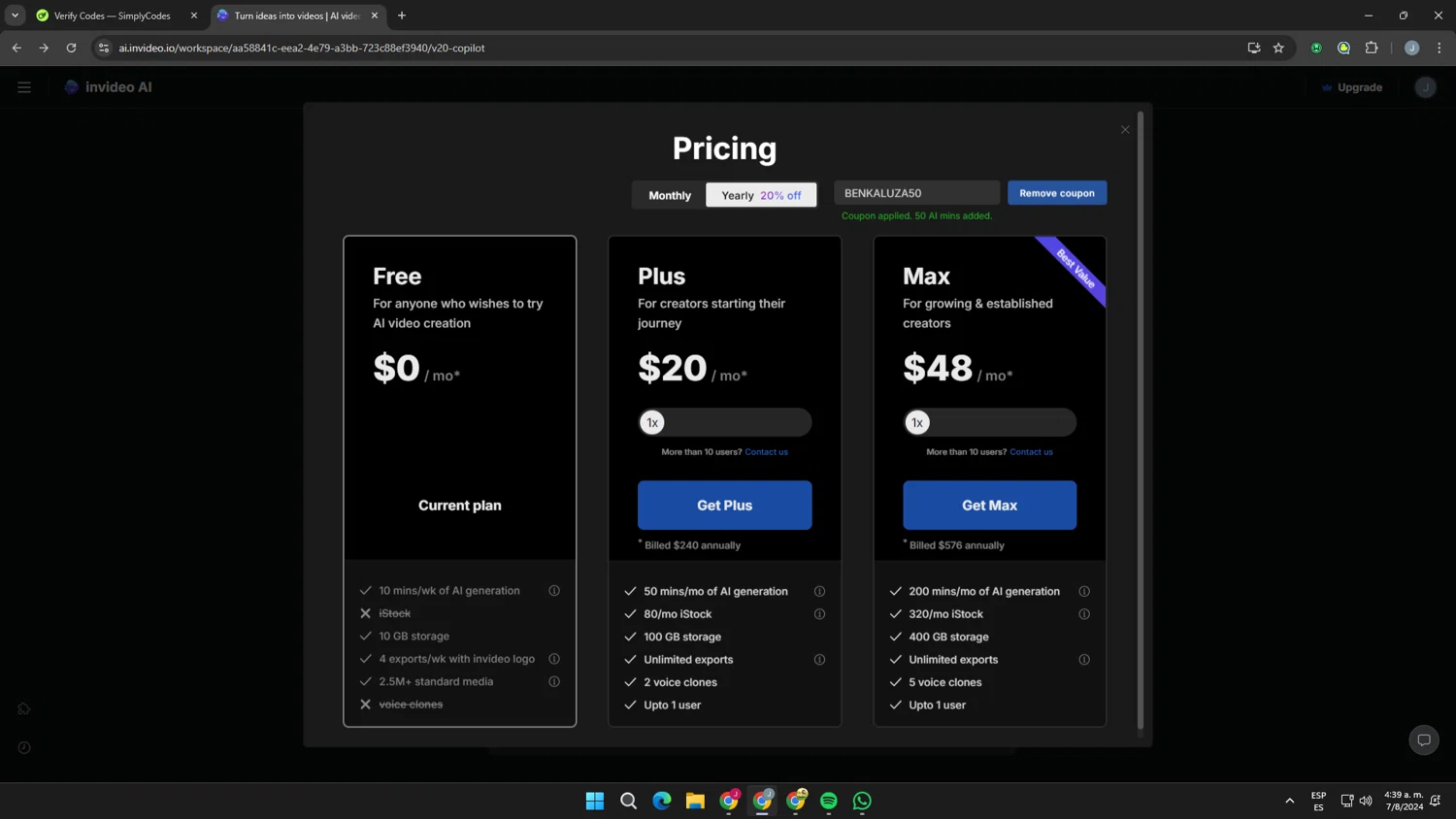 invideo AI Coupon Codes - 20% Off | December 2024