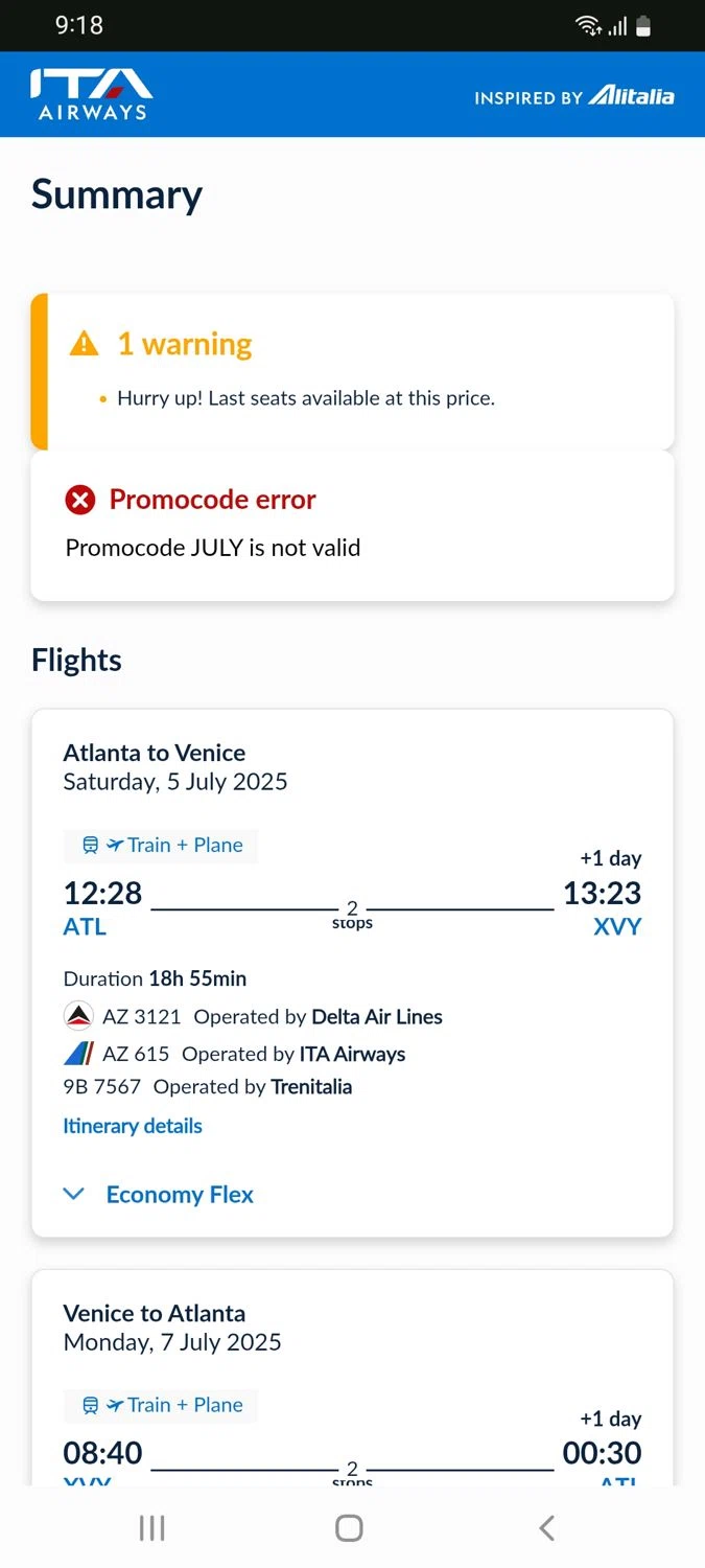 ITA Airways US Promo Codes - 20% Off Sep 2025