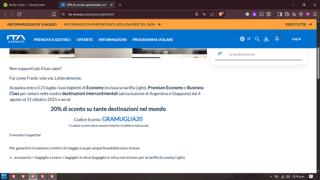 ITA Airways US Promo Codes - 20% Off Sep 2025