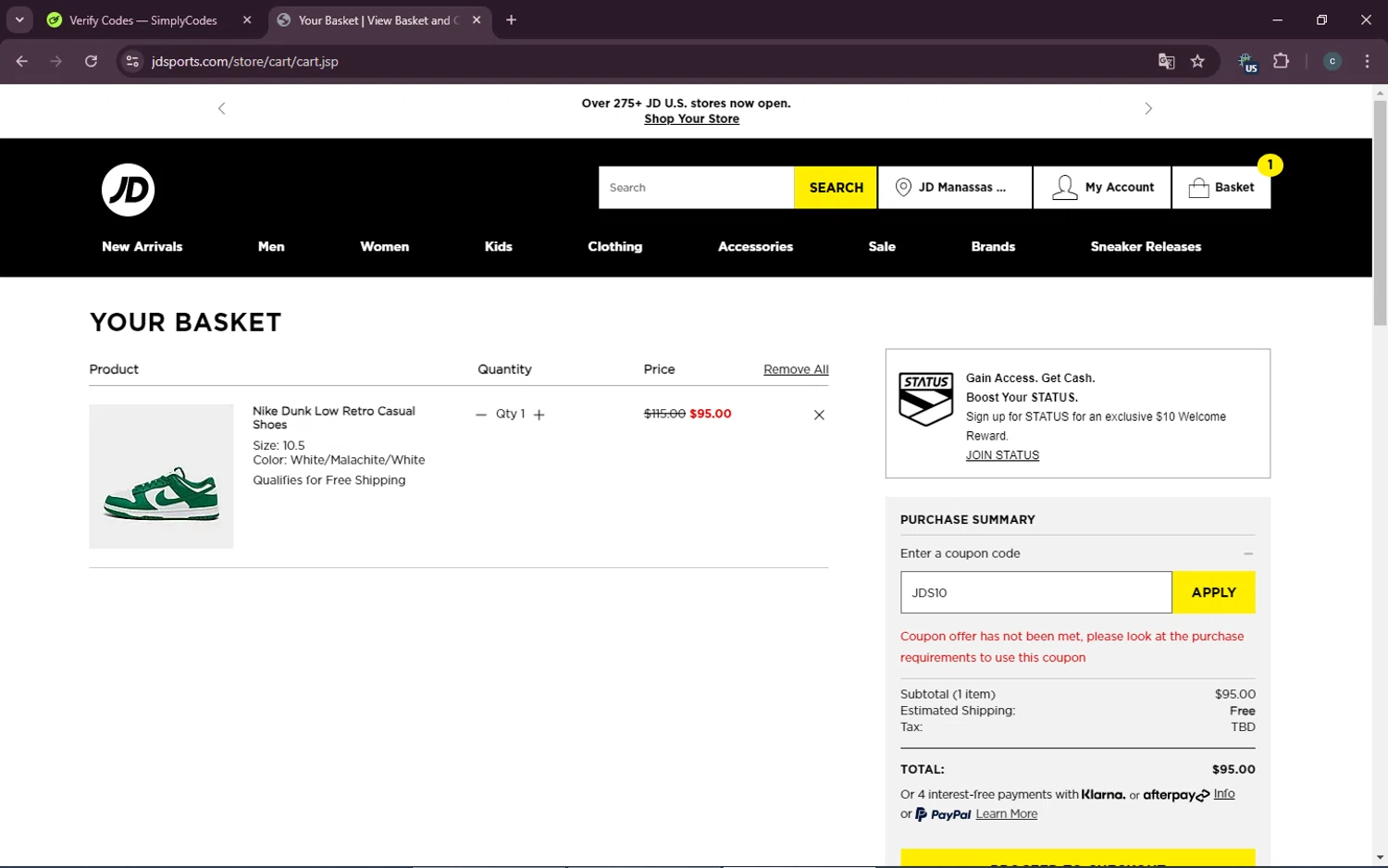JD Sports Coupon Codes (5 Verified) - $15 Off Feb 2025