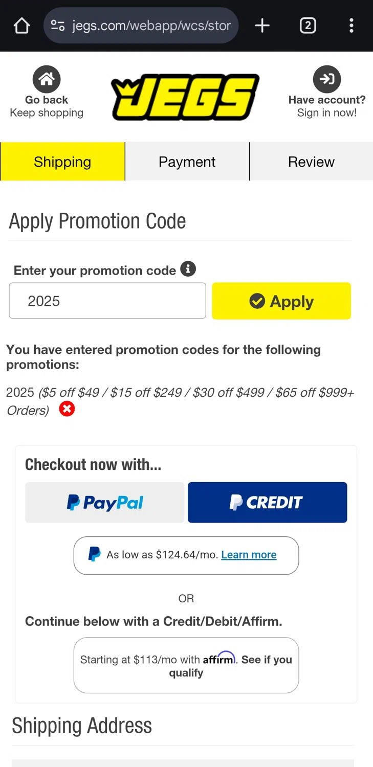 Jegs Promo Codes - $5 Off | January 2025