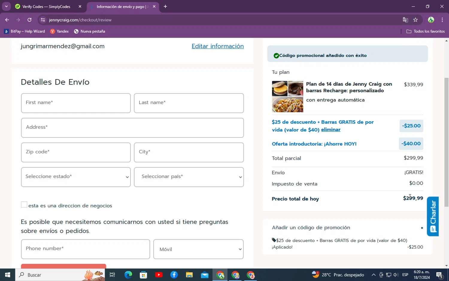 Jenny Craig Promo Codes - $40 Off Coupons in August 2024 | SimplyCodes