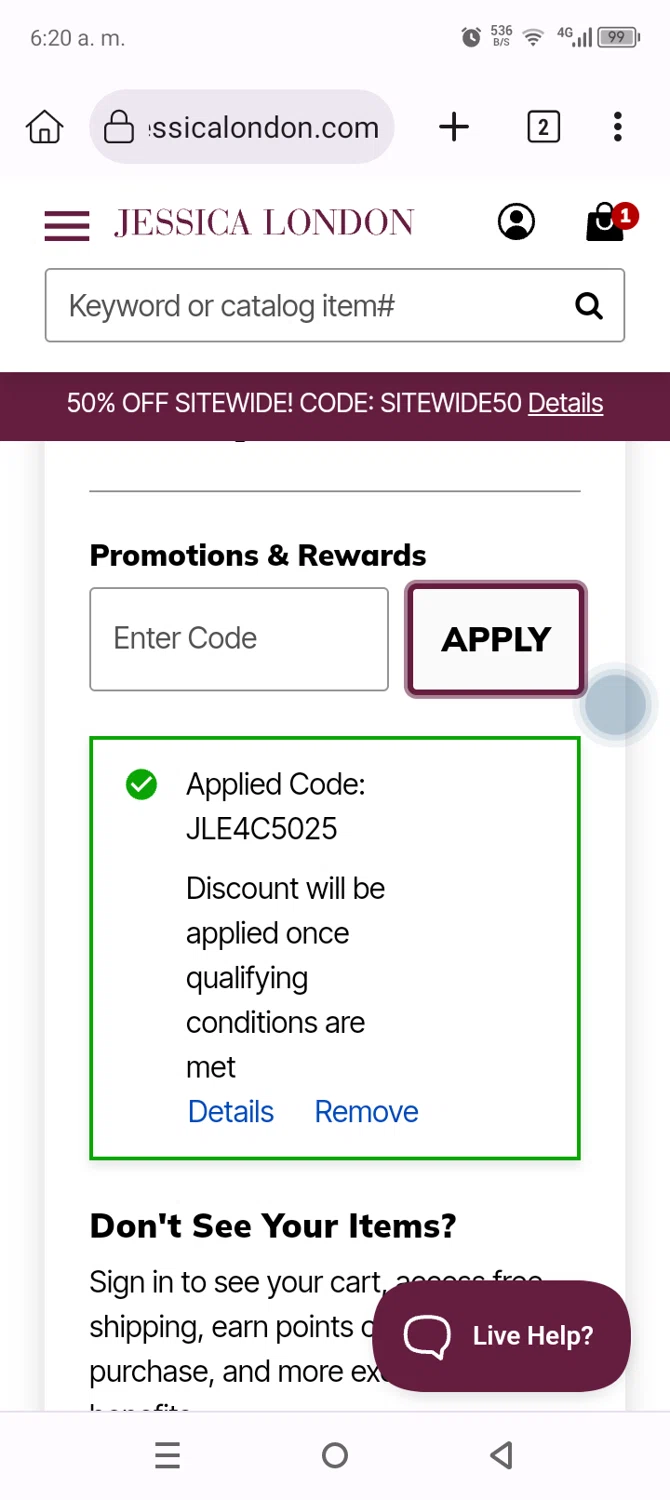 Jessica London Promo Codes - 50% Off | October 2024