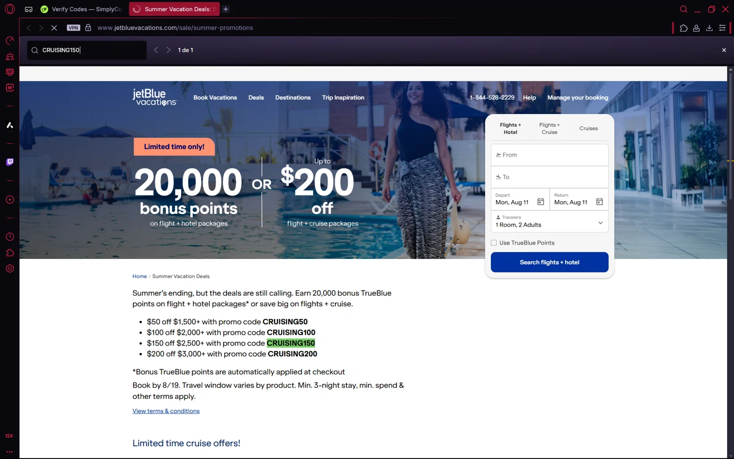 JetBlue Vacations Promo Codes - $25 Off November