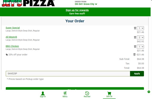 Jet's Pizza Promo Codes (6 Verified) - 25% Off May 2025