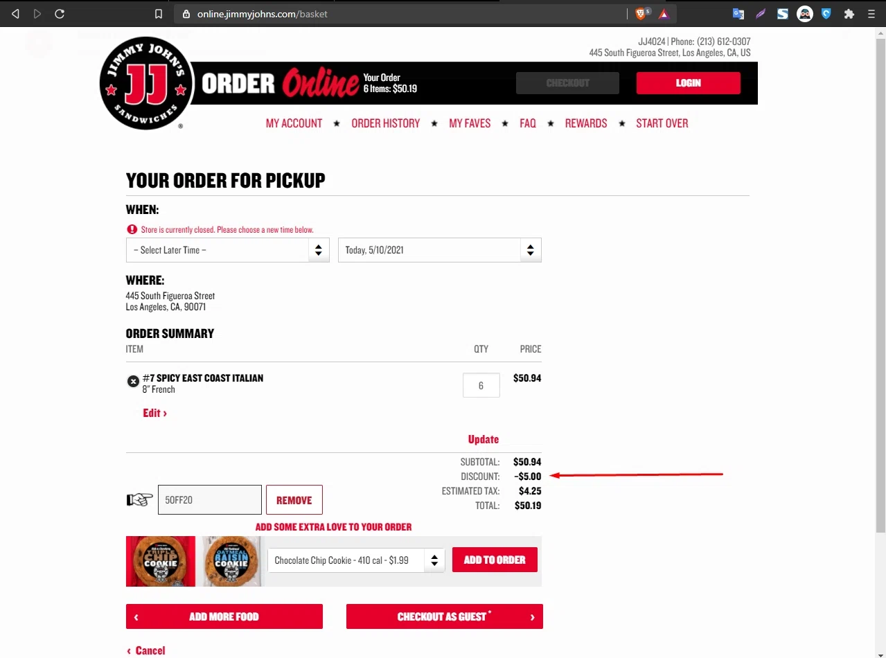 Jimmy John's Promo Codes – 20% Off | August 2024