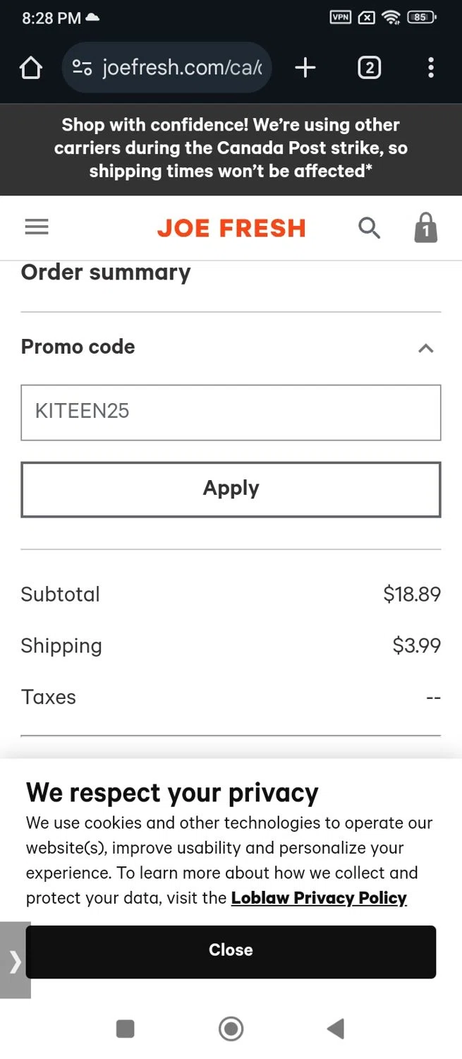 Joe Fresh CA Promo Codes - 25% Off | January 2025