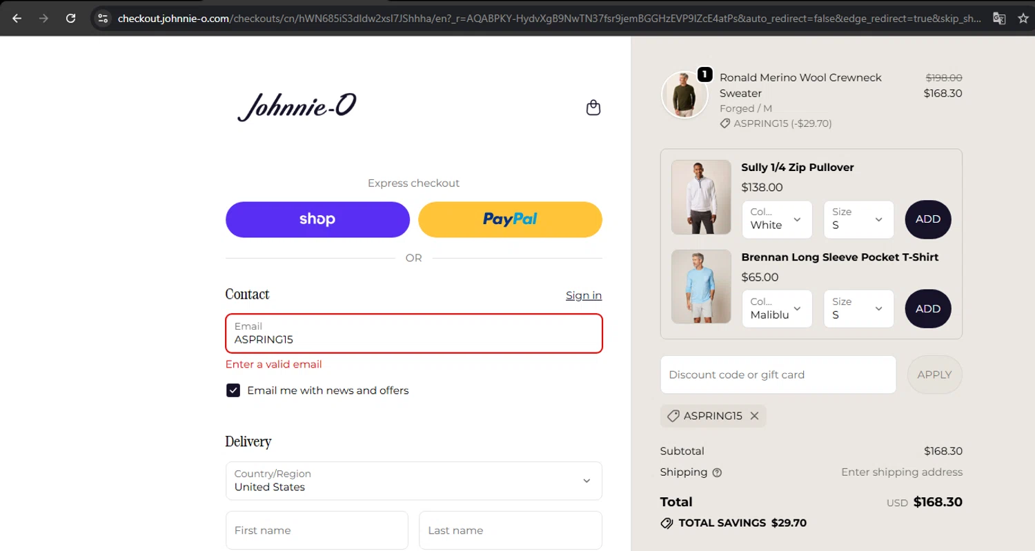 Johnnie-O Promo Codes - 15% Off (6 Verified) Dec 2025