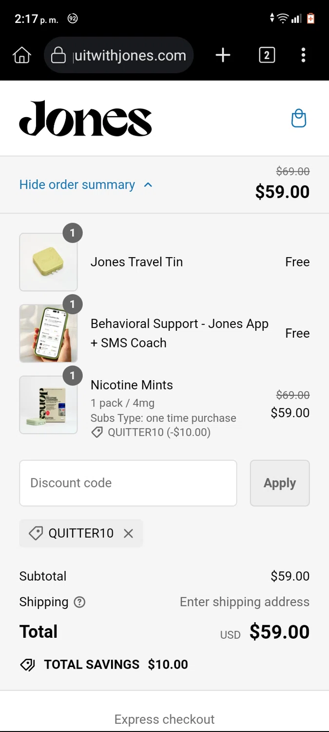 Jones Promo Codes - $10 Off | November 2024