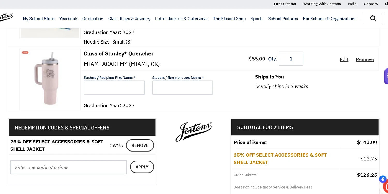 Jostens Coupon Codes - $75 Off | December 2024