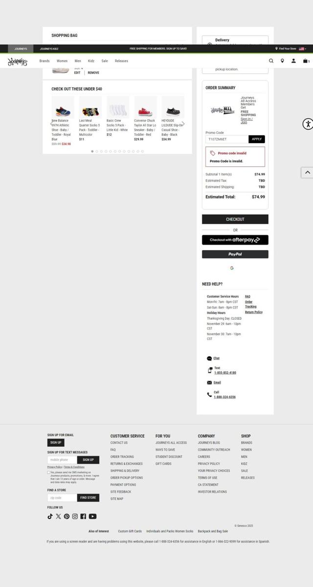 Journeys Promo Codes - $5 Off Coupons Oct 2025