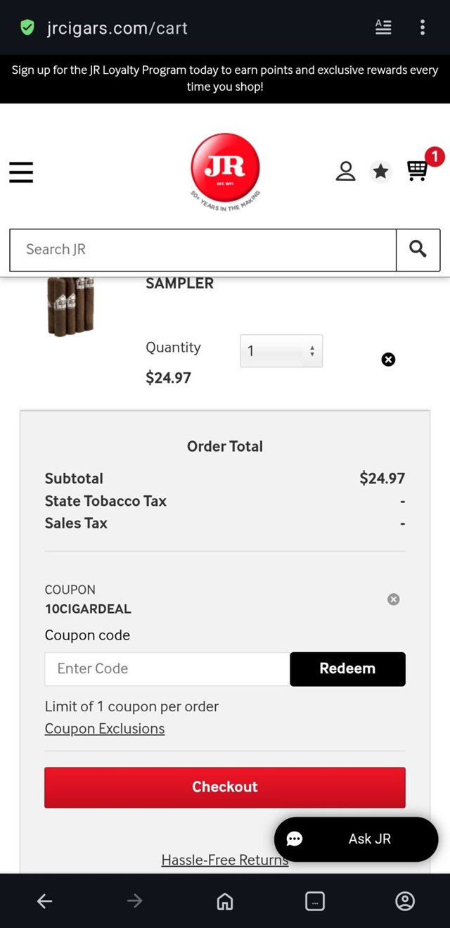 JR Cigar Coupon Codes (7 Verified) - 20% Off w/Code Apr 2025