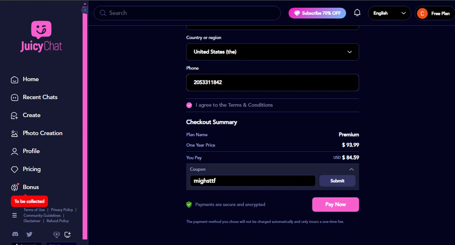 JuicyChat.AI Promo Codes - 10% Off Coupons Mar 2026
