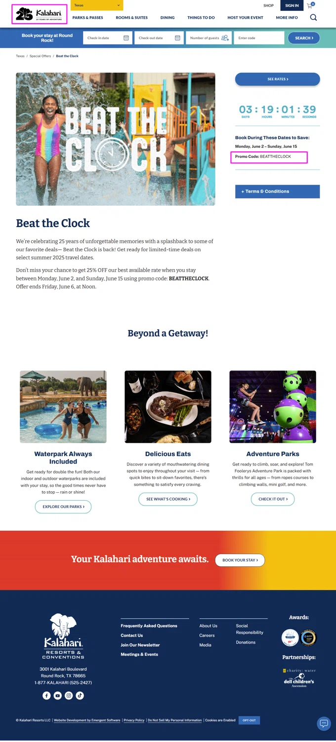 Kalahari Resorts Promo Codes (2 Verified) - 25% Off Jun 2025