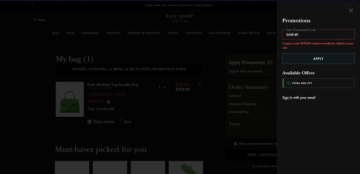 Kate Spade Promo Codes - 50% Off | October 2024