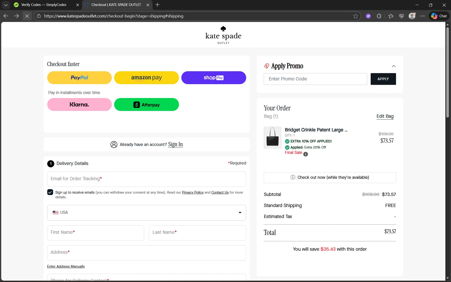 Kate Spade Outlet Promo Code - 25% Off January 2026