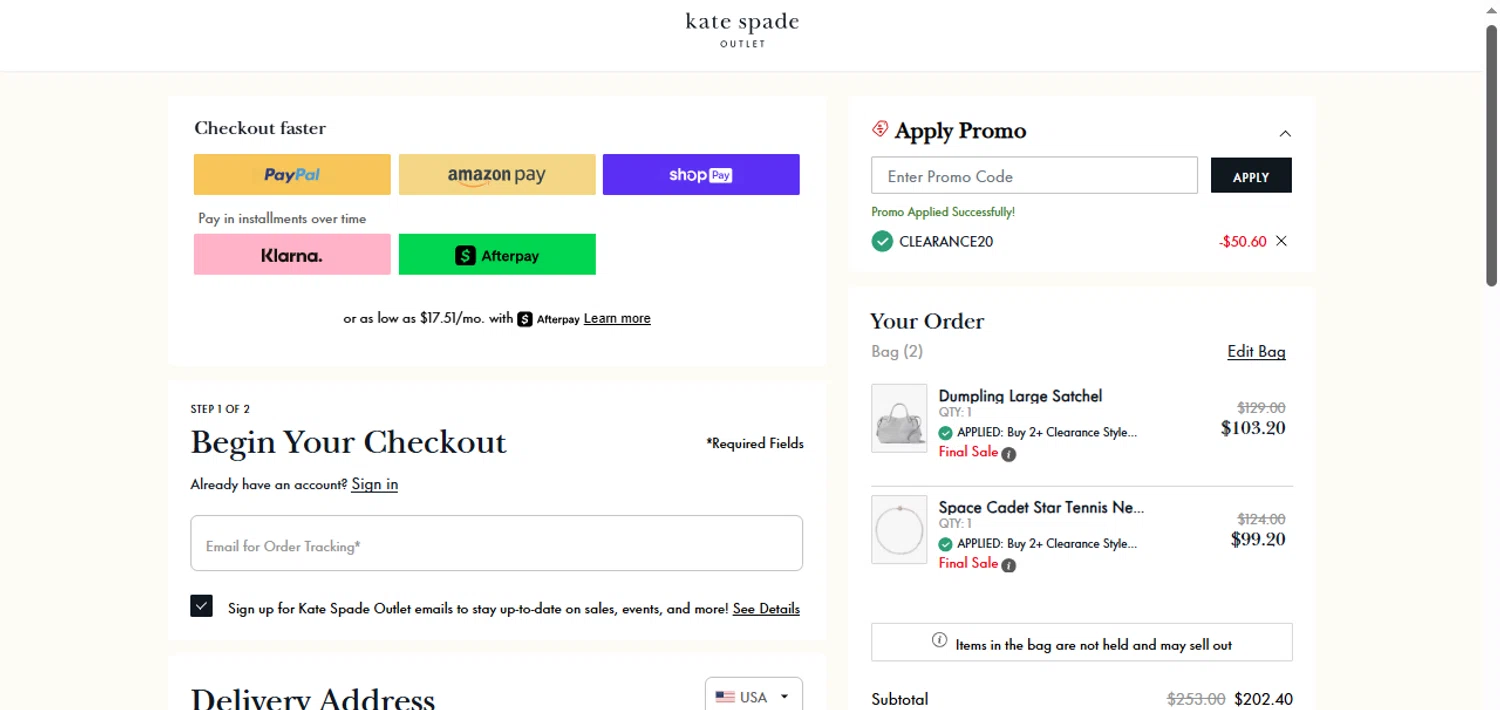 Kate Spade Outlet Promo Codes - 25% Off November