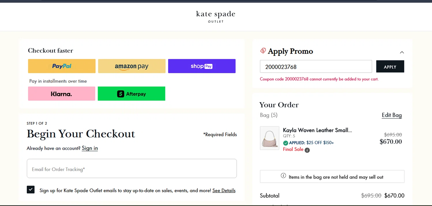 Kate Spade Outlet Promo Codes - 20% Off Coupons Sep 2025