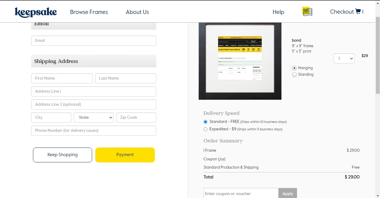 Keepsake Frames Promo Codes - 15% Off | September 2024