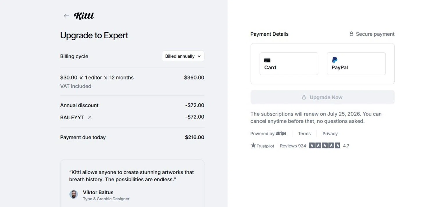 Kittl Promo Codes (32 Verified) - 40% Off Sitewide Oct 2025