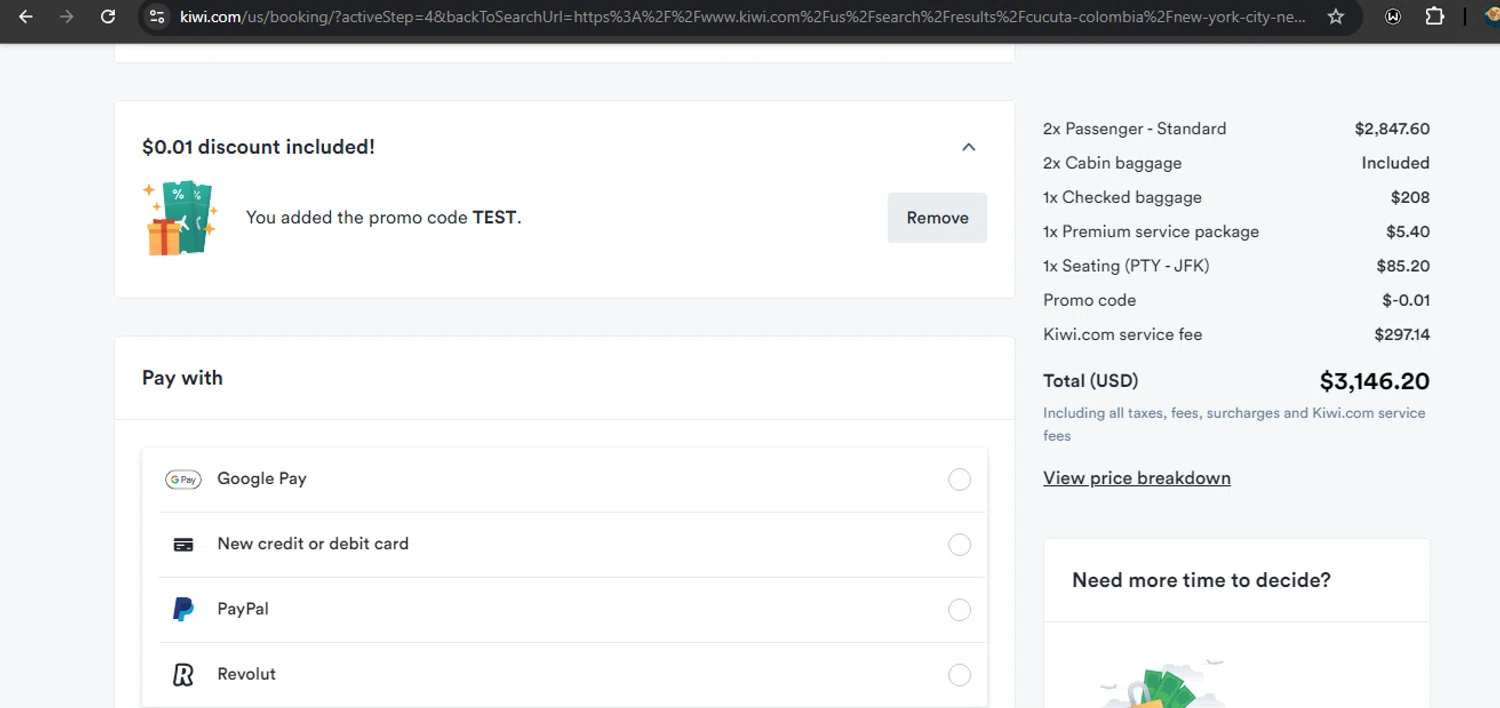 Kiwi.com Promo Codes - $1 Off | November 2024