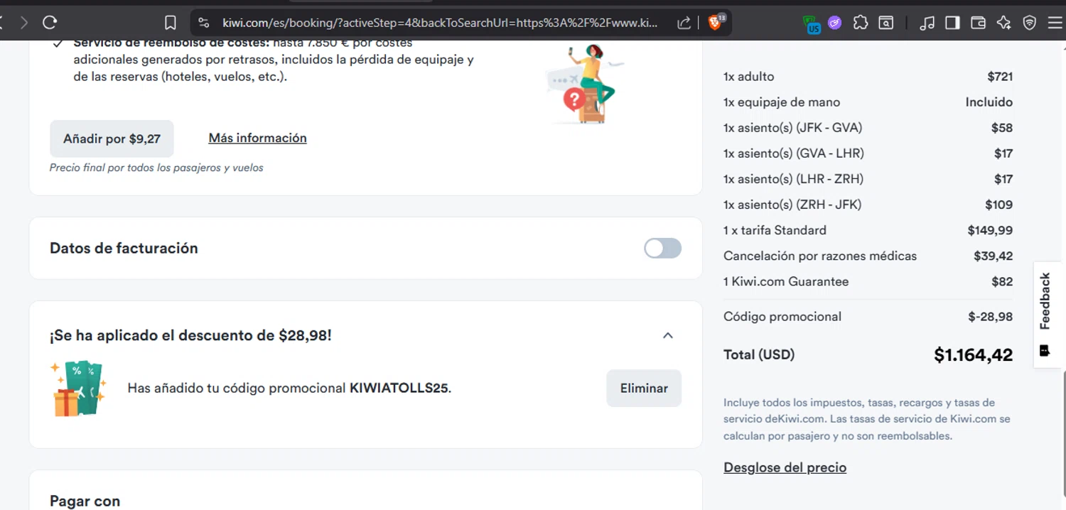 Kiwi.com Promo Codes - $20 Off (4 Verified) Dec 2025