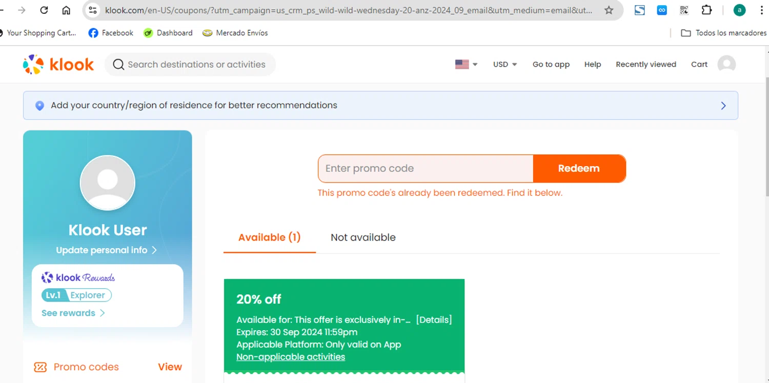 Klook Promo Codes - 5% Off | October 2024