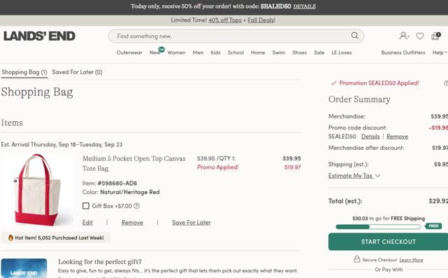 Lands' End Promo Codes (16 Verified) - 50% Off Sep 2025