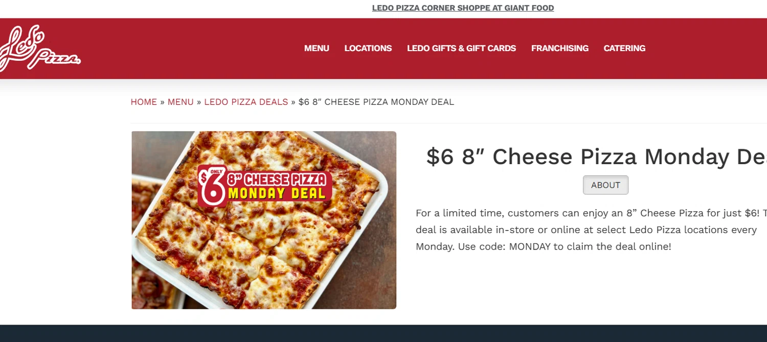 Ledo Pizza Promo Codes - $40 Off (1 Verified) Jan 2026