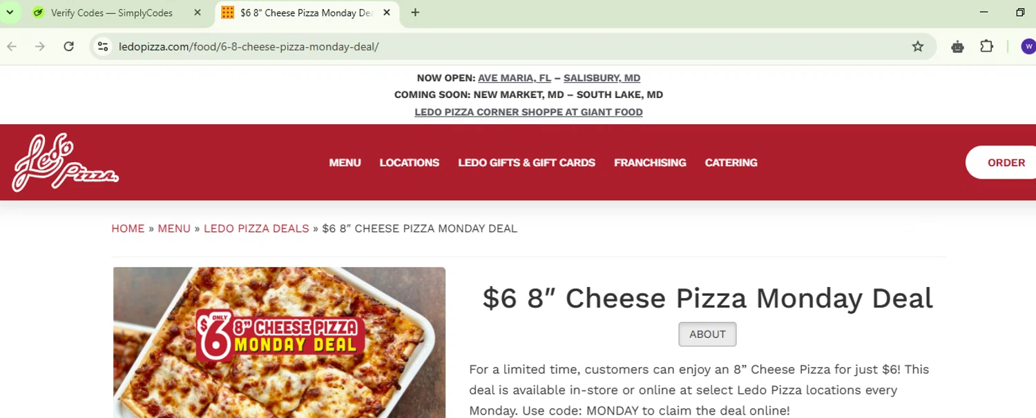 Ledo Pizza Promo Codes - $40 Off (1 Verified) Jan 2026