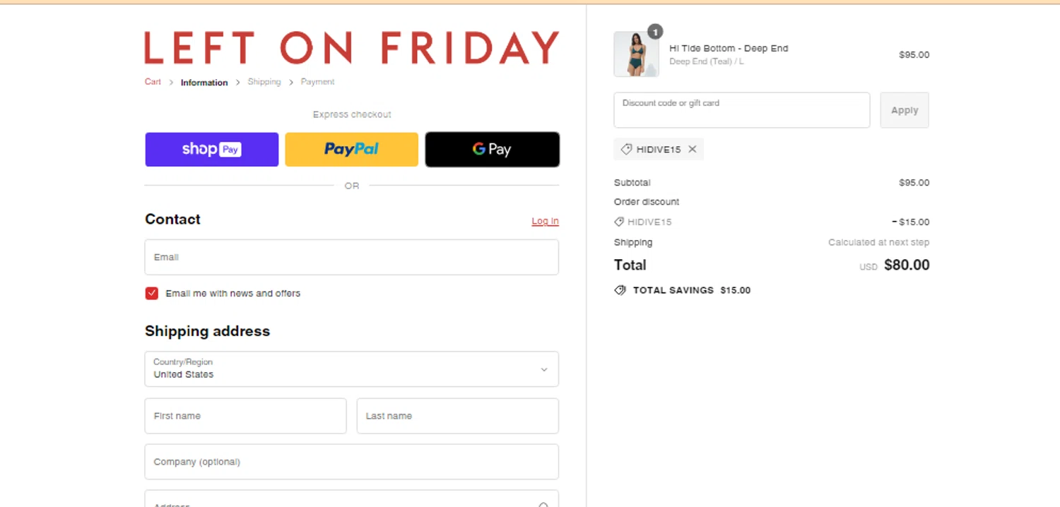 Left on Friday Promo Codes – 10% Off | July 2024