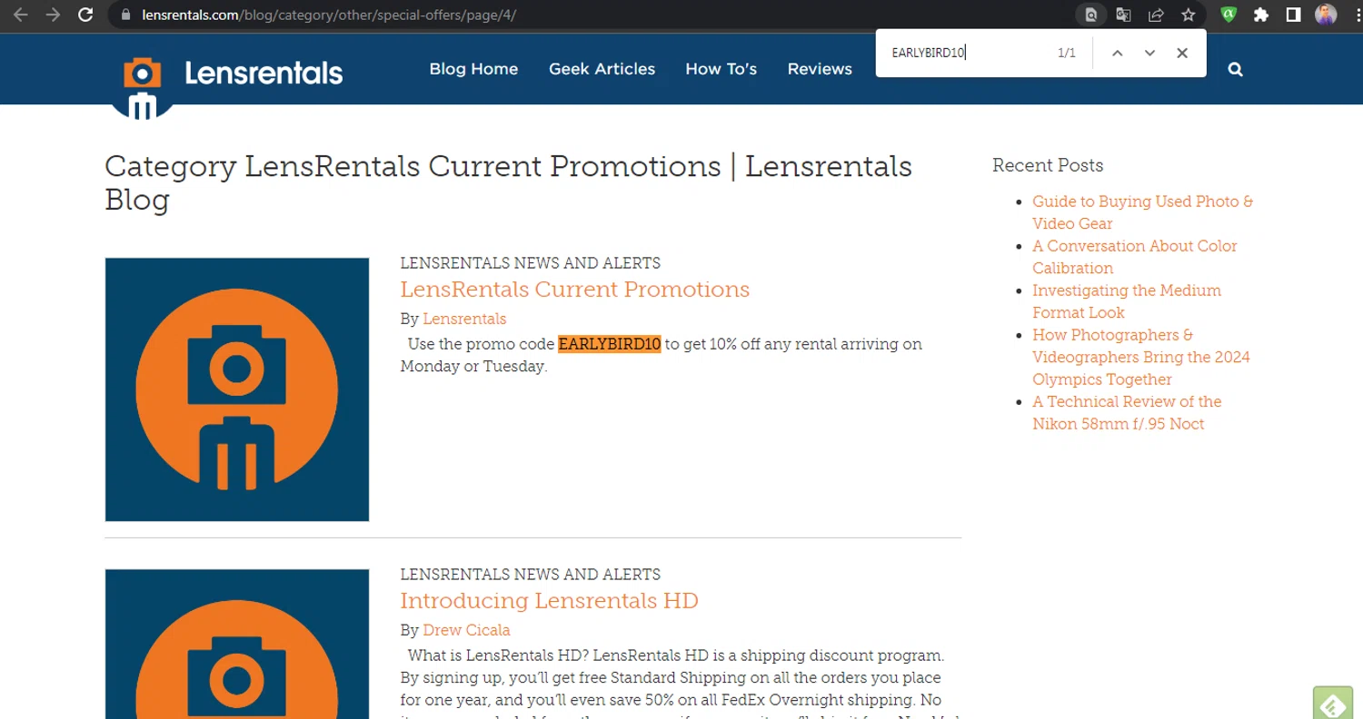 LensRentals.com Promo Codes - 15% Off | September 2024