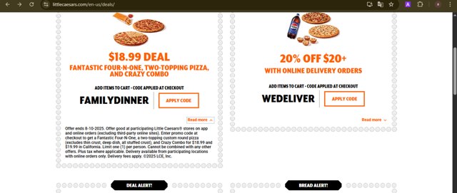 Little Caesars Promo Codes (6 Verified) - 20% Off Aug 2025