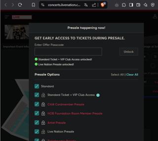 Live Nation Promo Codes - $20 Off Coupons Oct 2025