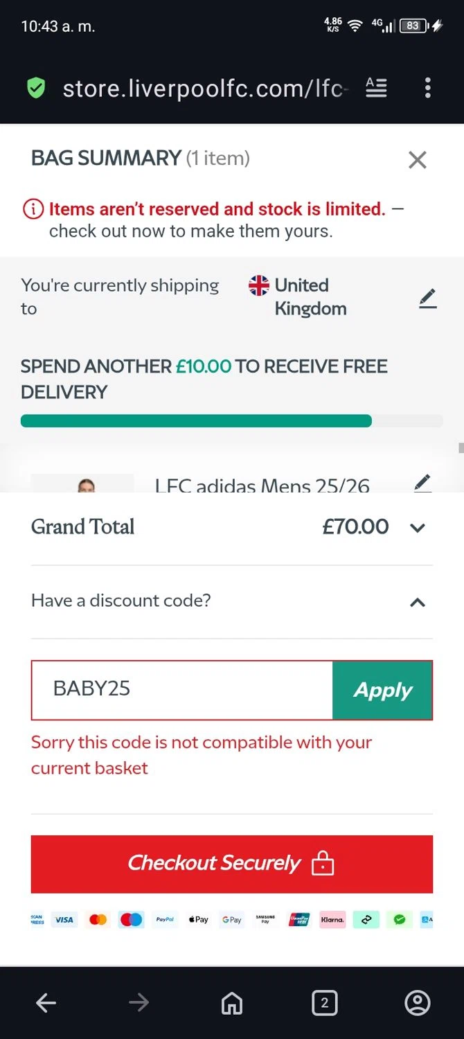 Liverpool FC Promo Codes - 25% Off (Verified) Oct 2025