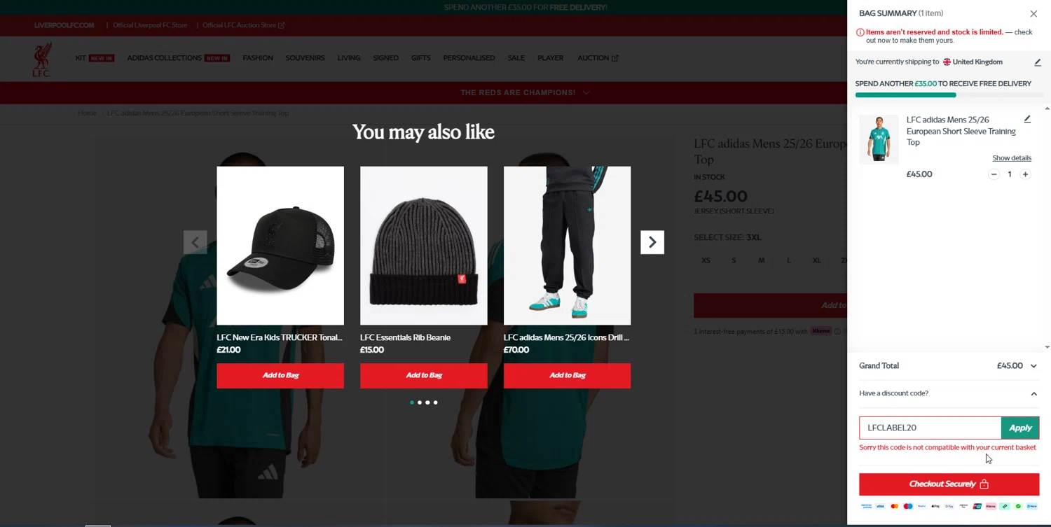 Liverpool FC Promo Codes - 25% Off (Verified) Sep 2025