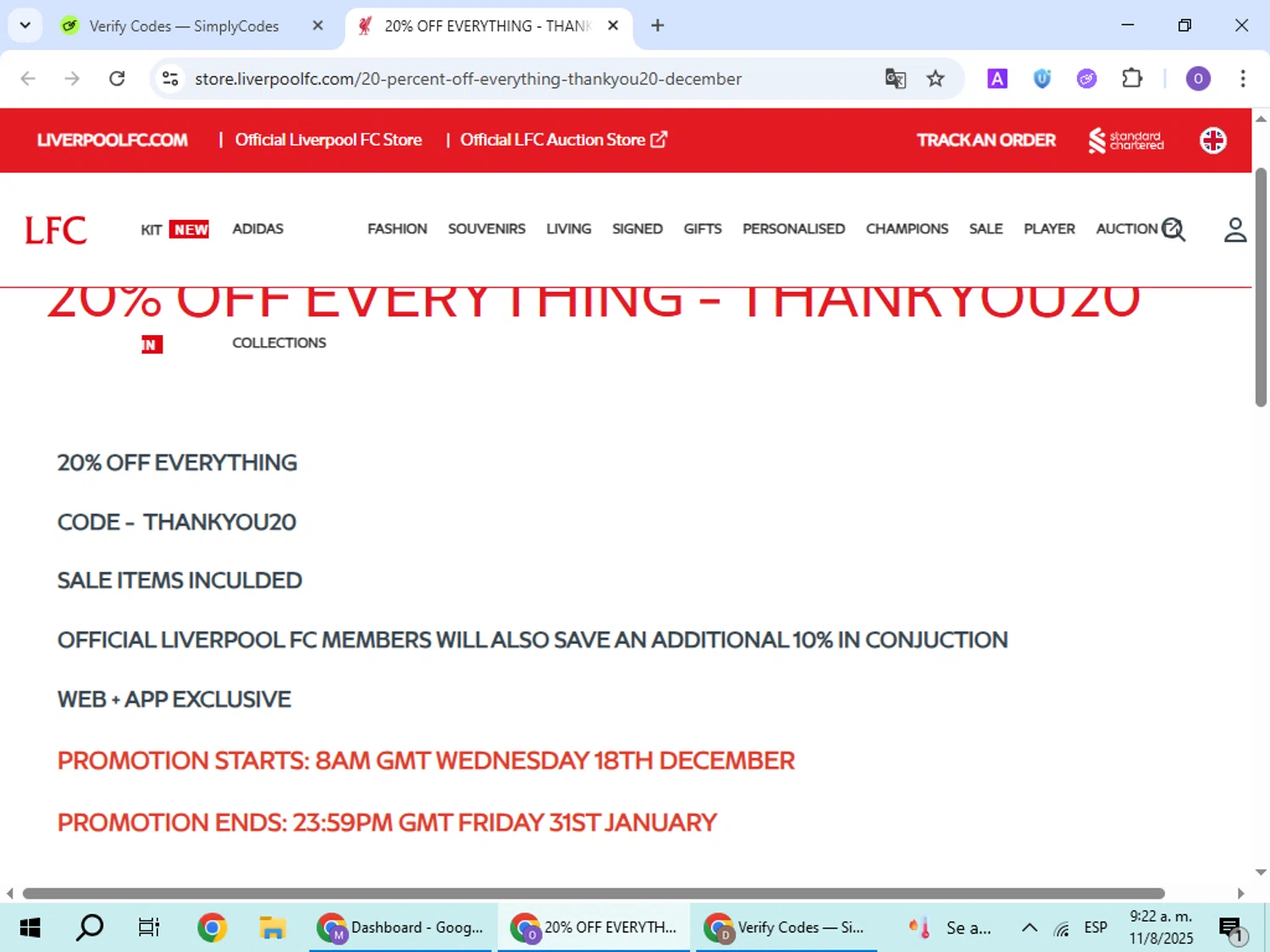 Liverpool FC Promo Codes - 20% Off (Verified) Sep 2025