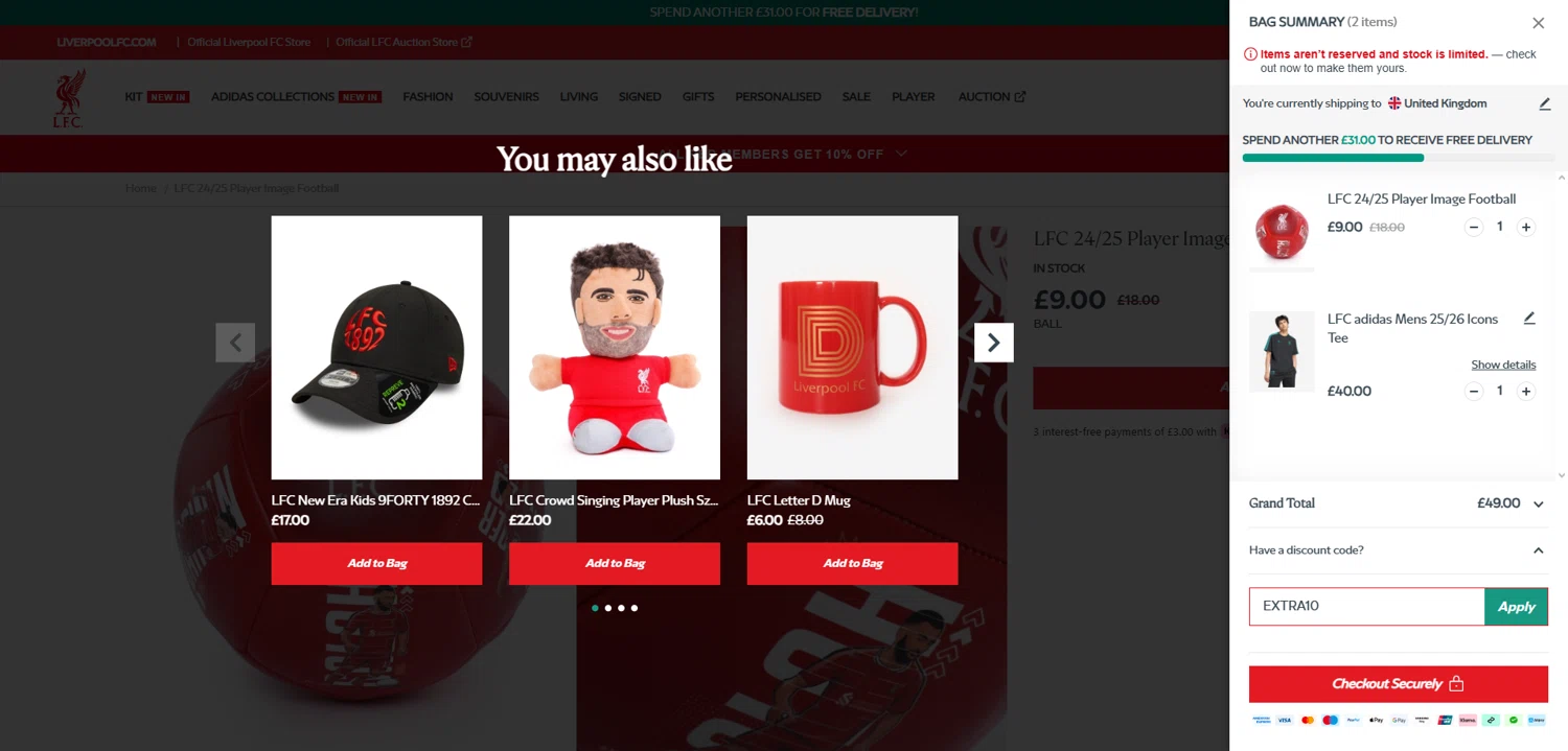 Liverpool FC Promo Codes - 25% Off (Verified) Oct 2025