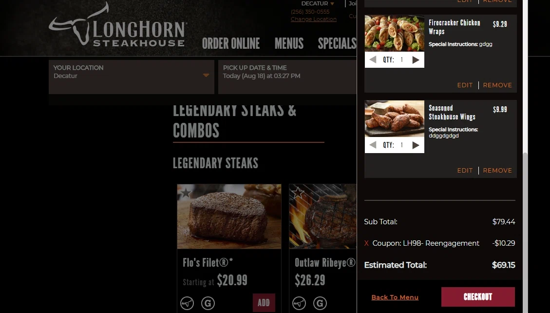 LongHorn Steakhouse Promo Codes – 20% Off | July 2024