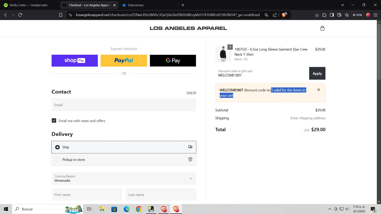 Los Angeles Apparel Promo Codes - 50% Off | January 2025