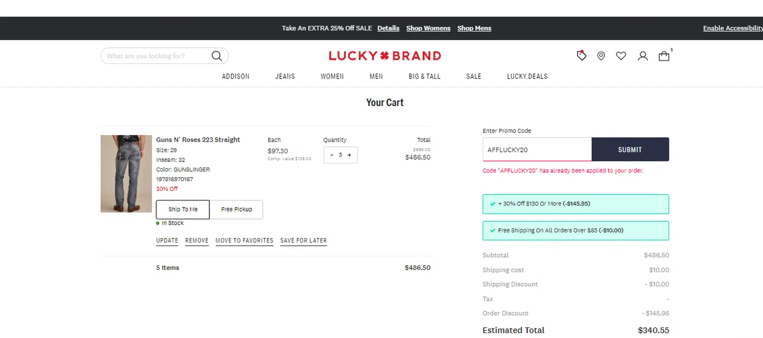 Lucky Brand Promo Codes (4 Verified) - 30% Off Oct 2025