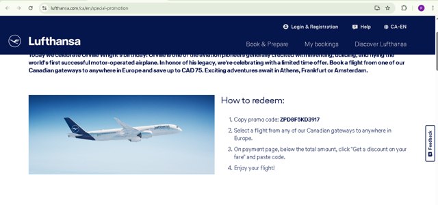 Lufthansa Promo Codes - $75 Off (2 Verified) May 2025