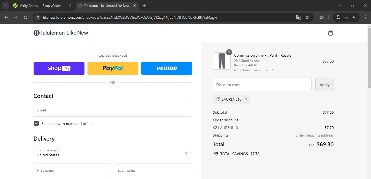 lululemon Like New Promo Codes - 10% Off | September 2024