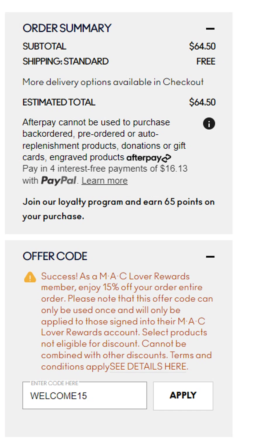 MAC Cosmetics Coupons - 15% Off | September 2024