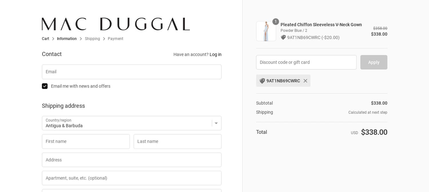 Mac Duggal Discount Codes & Black Friday 2024 Deals - 30% Off