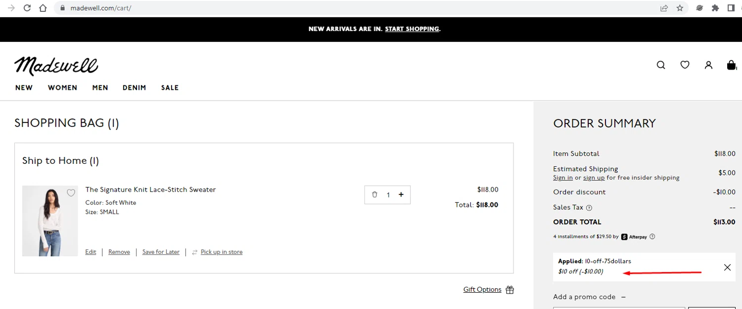 Madewell Discount Codes - $10 Off (5 Verified) Sep 2025